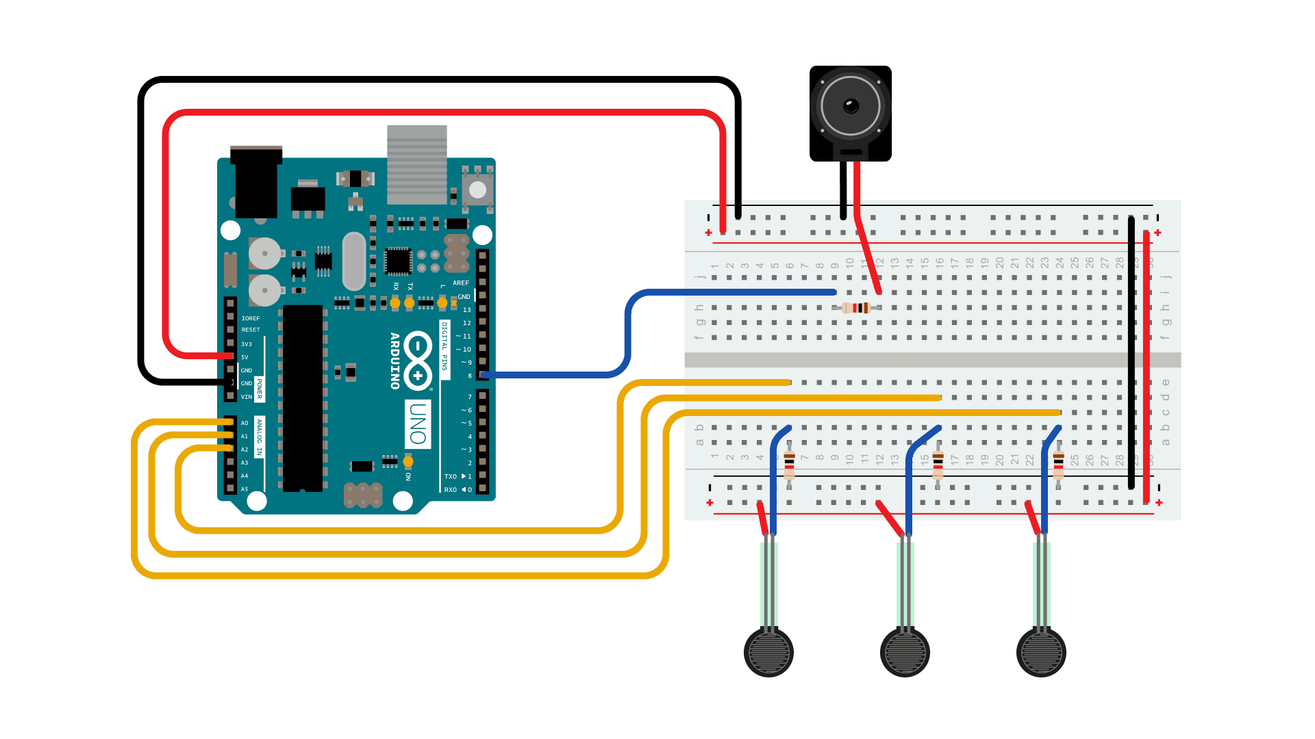 Simple keyboard using the tone() function | Arduino