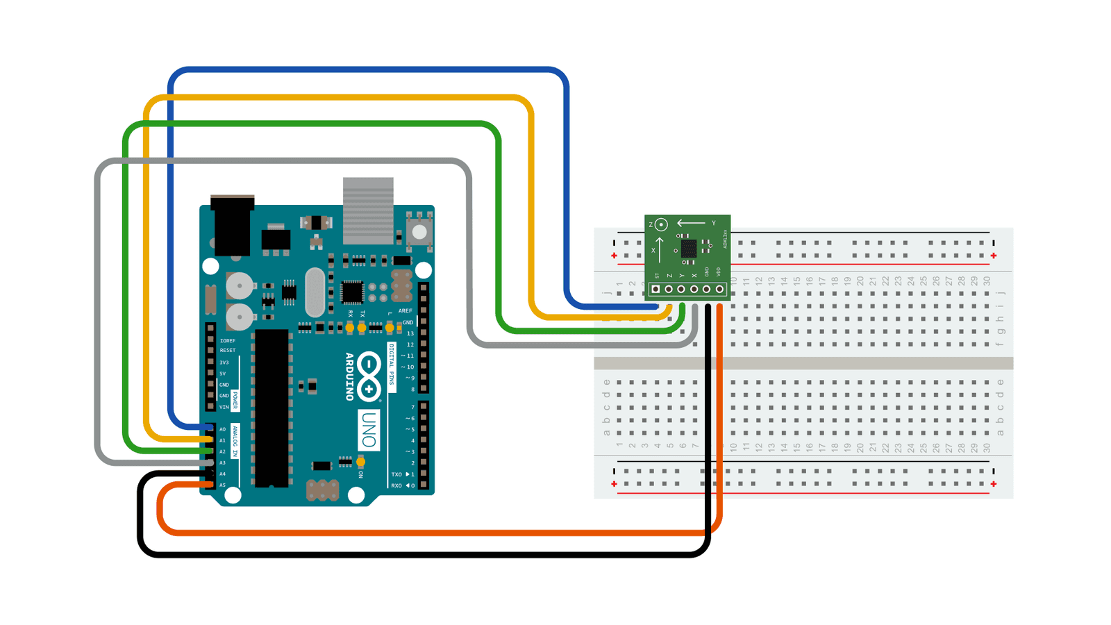 ADXL3xx Accelerometer | Arduino