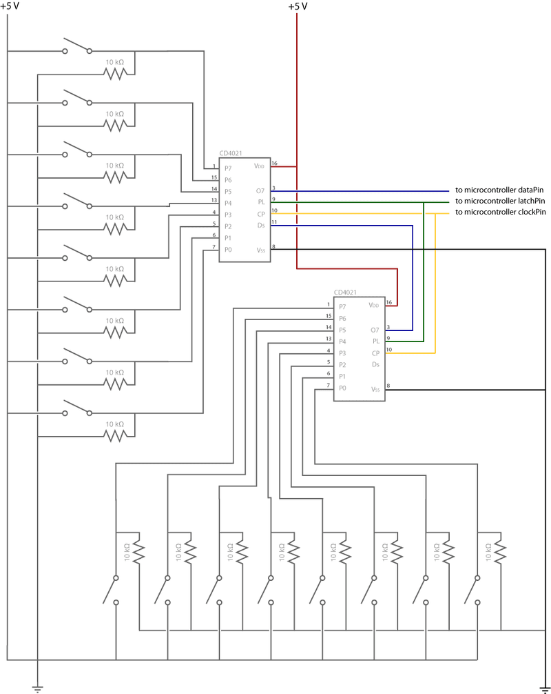 Parallel to Serial Shifting-In with a CD4021BE | Arduino