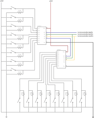 Parallel to Serial Shifting-In with a CD4021BE | Arduino