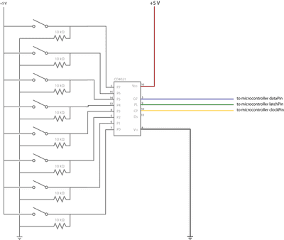 Parallel to Serial Shifting-In with a CD4021BE | Arduino